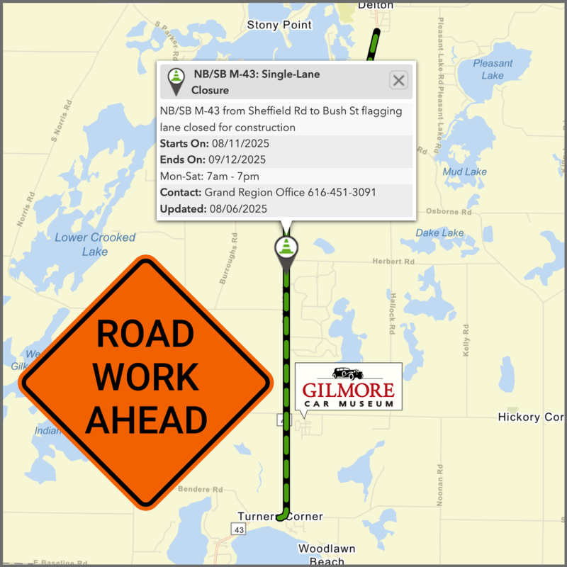 Road Construction Alert | Gilmore Car Museum